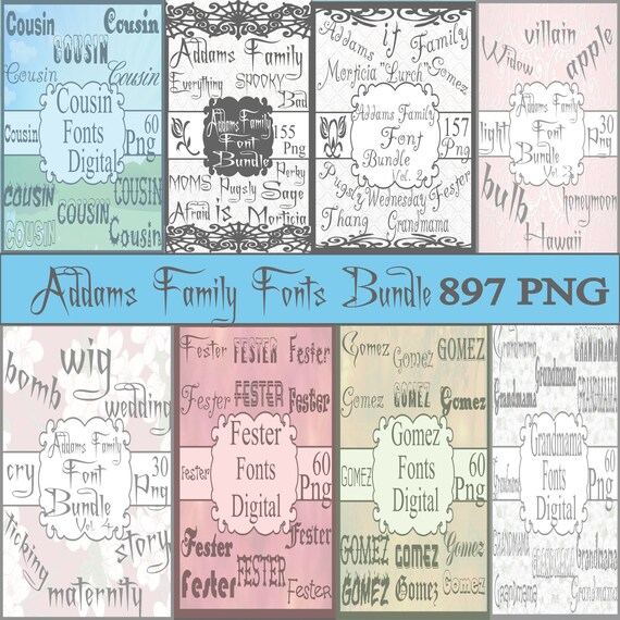 Addams Family Font Big Bundle Vol. 1 Digital - Etsy