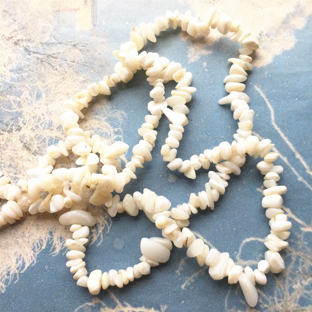 1pcs 34 Inch 5-8mm Natural Cream Gemstone Bead Chips Charms Findings - Etsy