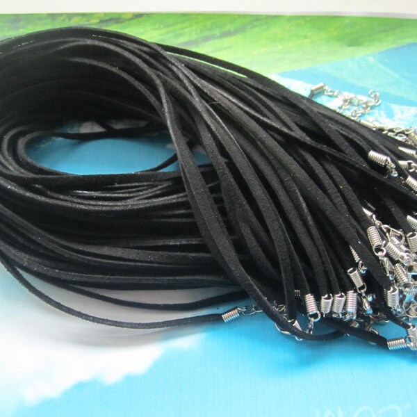 Leather Cord For Jewelry Black Leather Braided 3mm Surfer Necklace Cord ...