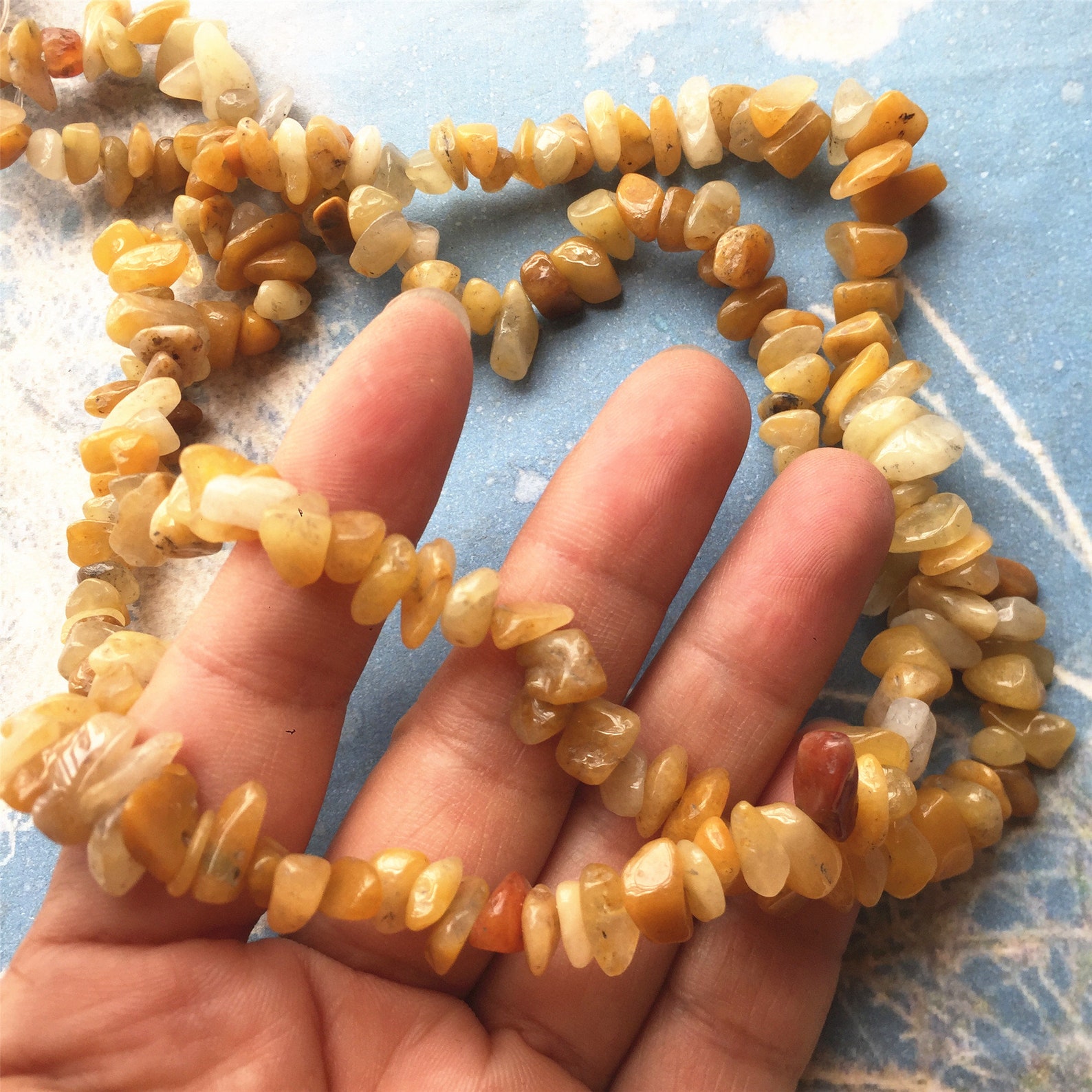 1pcs 34 Inch 5-8mm Natural Yellow Gemstone Bead Chips Charms - Etsy UK