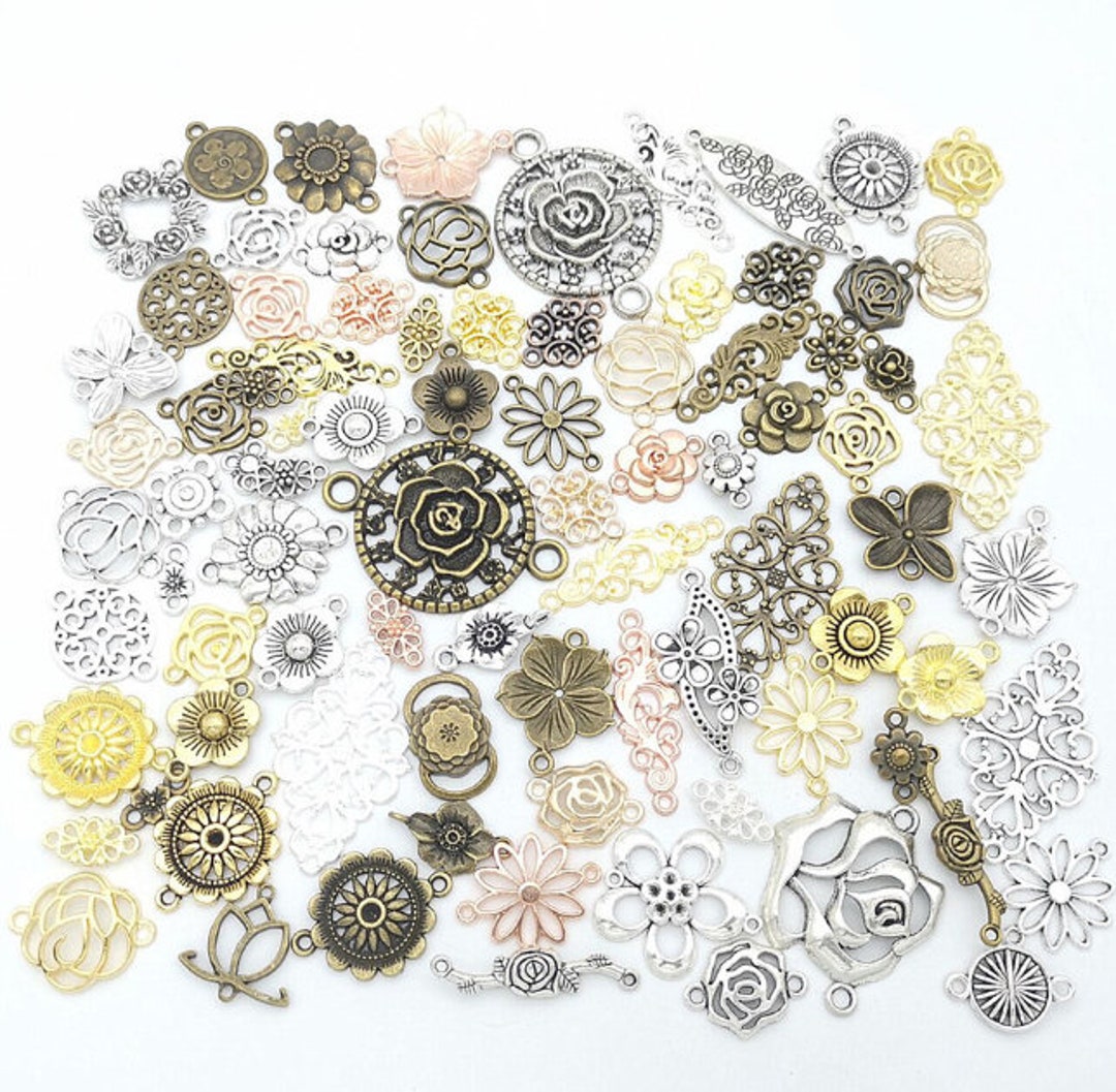 200 Gram Assorted Flowers Connectors Charms Findings--flowers ...