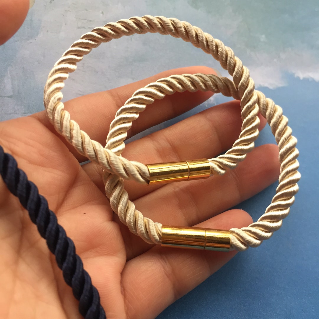 2pcs 7-9 Inch 5mm 30 Colors for Your Choose Braided Silk Rope Bracelet ...