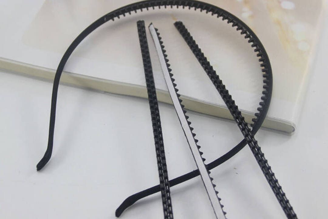 50pcs 18cmx5mm Black Soft Rubber Teeth Strip for 5mm Metal Headband ...