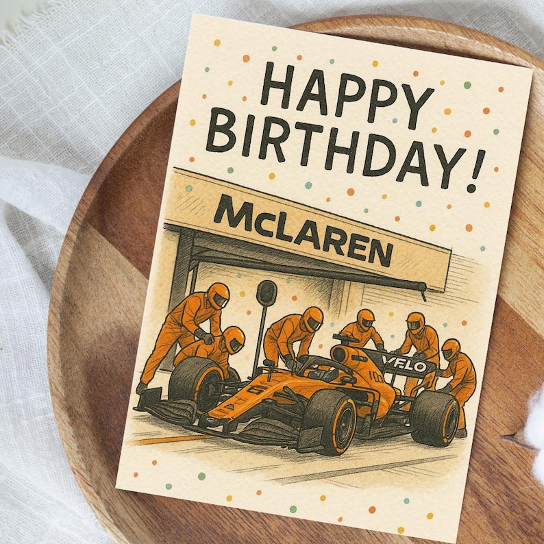 Formula 1 Birthday Card: Race Car Track, Motorsport Fan Gift - Etsy