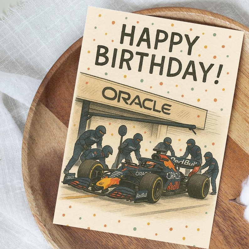 Formula 1 Birthday Card: Race Car Track, Motorsport Fan Gift - Etsy