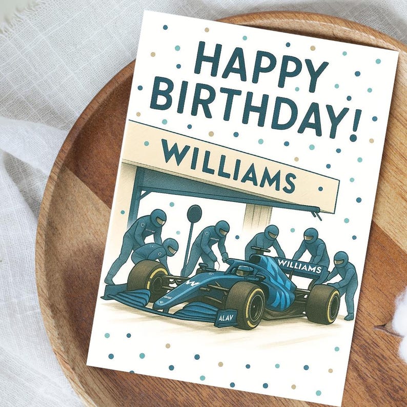 Race Car Birthday Card | Formula 1 Racing Greeting Card | Motorsport ...