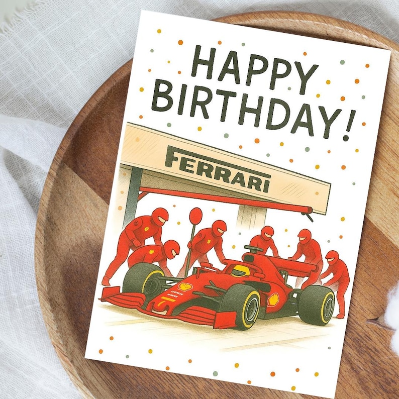 Race Car Birthday Card | Formula 1 Racing Greeting Card | Motorsport ...