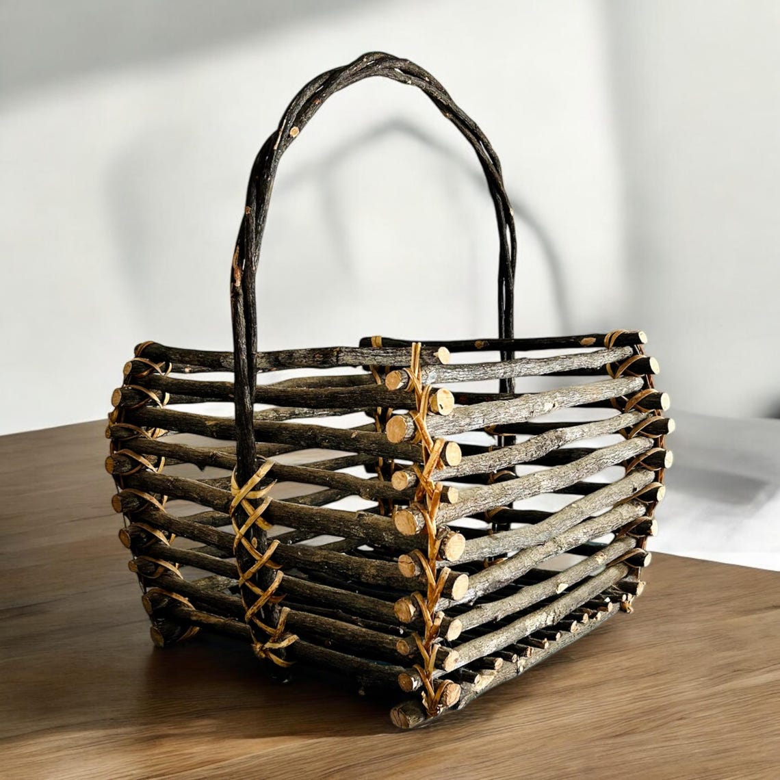 Vintage Hickory Vegetable Basket - Etsy