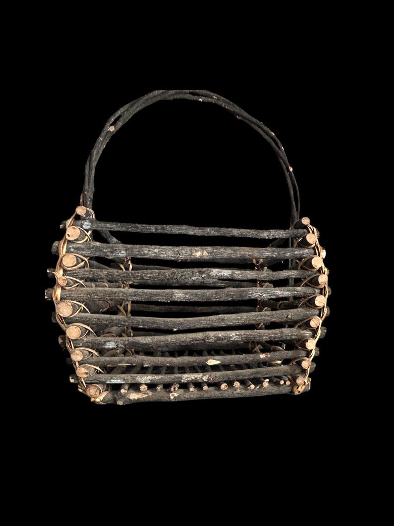 Vintage Hickory Vegetable Basket - Etsy