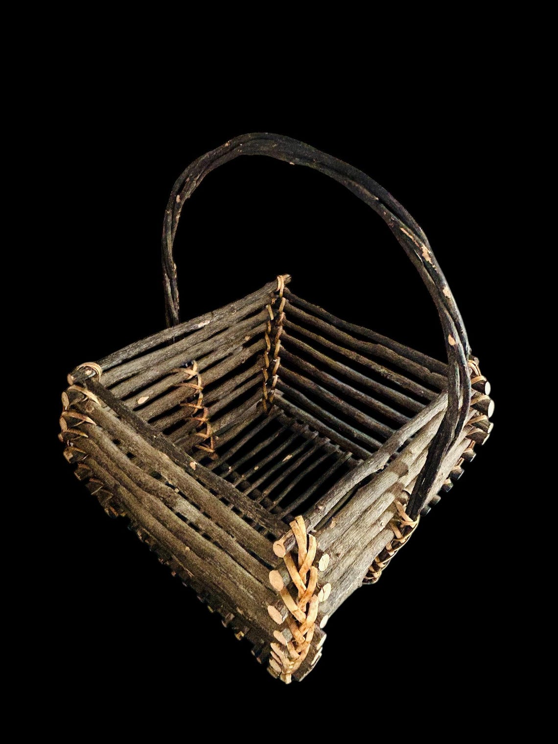 Vintage Hickory Vegetable Basket - Etsy