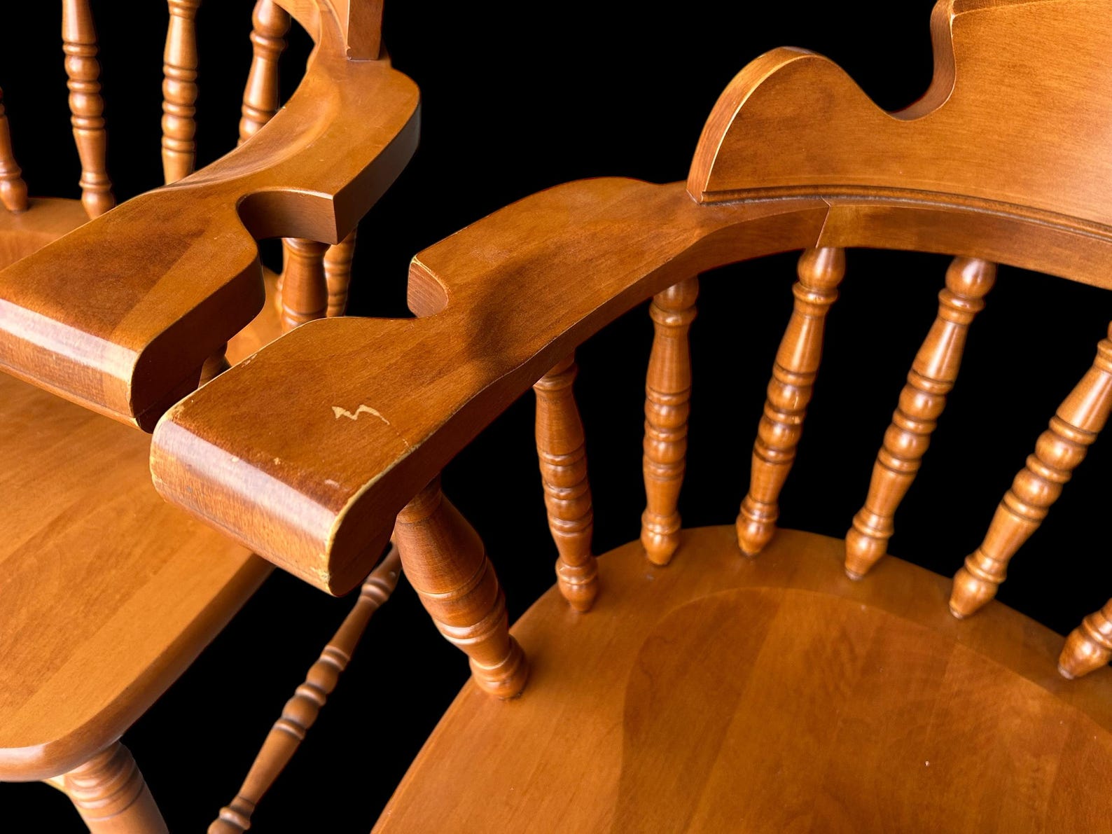 Vintage Tell City Maple 7 Piece Dining Set With Table and Windsor ...