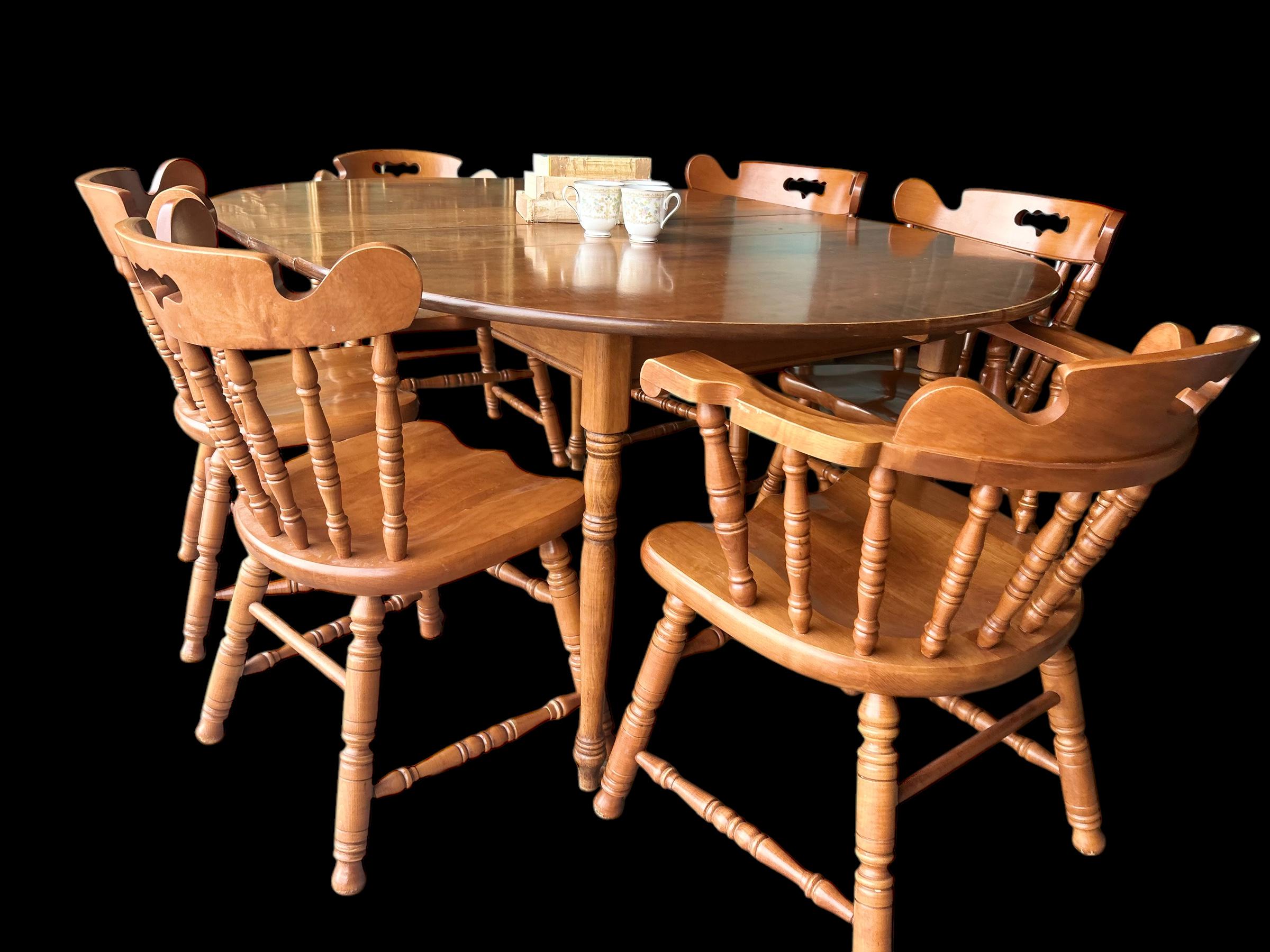 Vintage Tell City Maple 7 Piece Dining Set With Table and Windsor ...