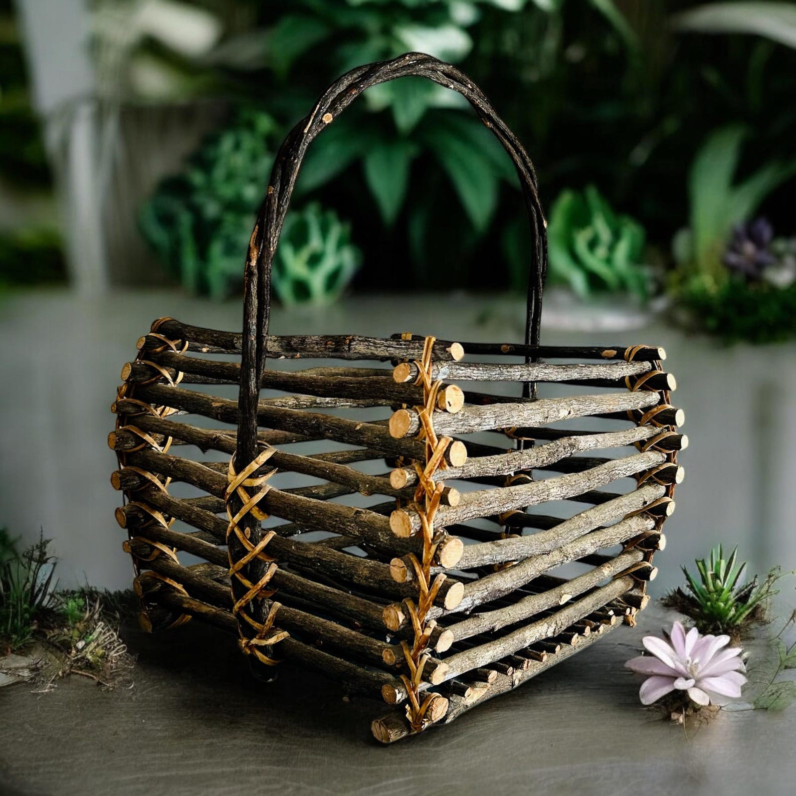 Vintage Hickory Vegetable Basket - Etsy
