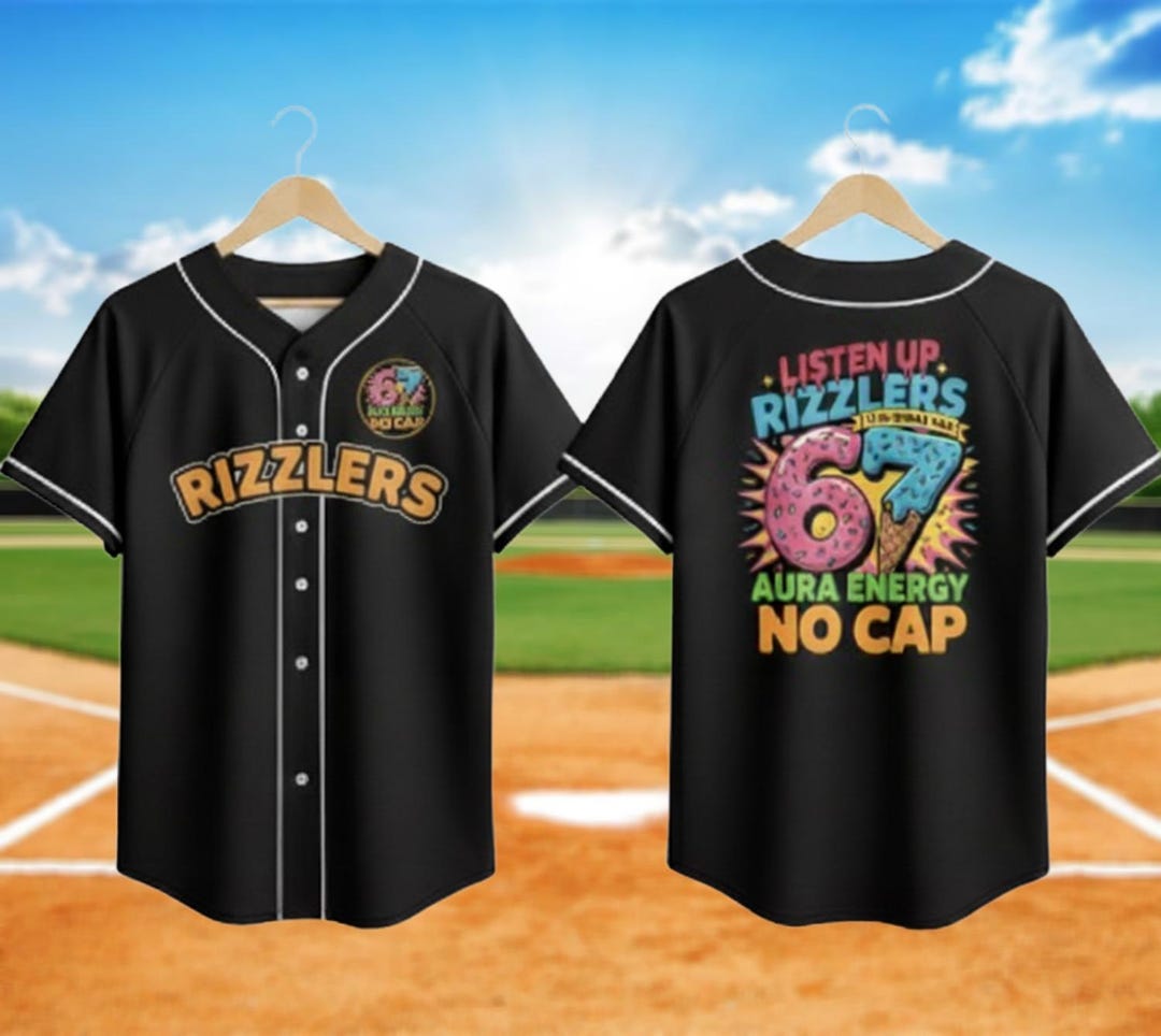 Custom Rizzlers Baseball Jersey, Aura Energy No Cap Jersey Shirt ...
