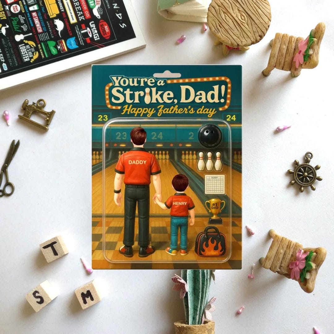 Personalized Father's Day Gift for Dad, Bowling Dad Gift, Custom Figure ...