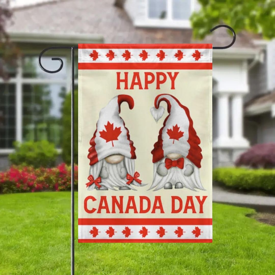 Happy Canada Day Gnomes Flag, Canada Day Garden Flag 1st of July Garden ...