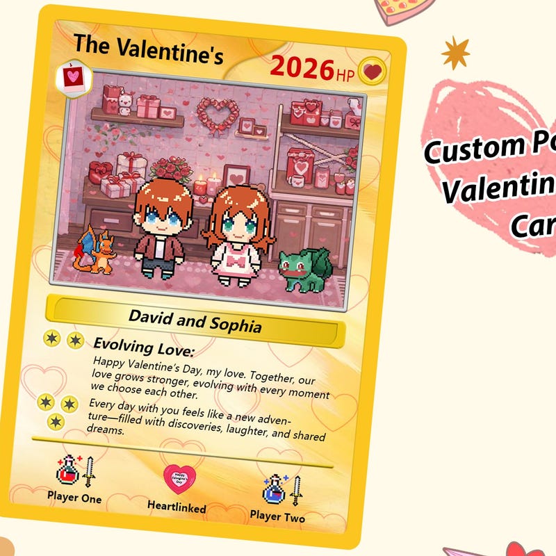 Custom Drawn Valentines Card - Etsy UK