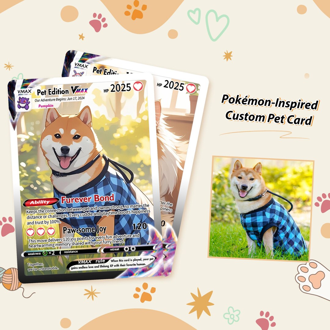 Personalized Pet Anime Card, Custom Pet Photo Cards, Pet Lover Gift ...
