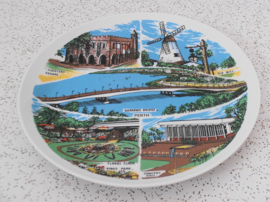 Vintage Souvenir of Perth Australia Ceramic Plate - Etsy