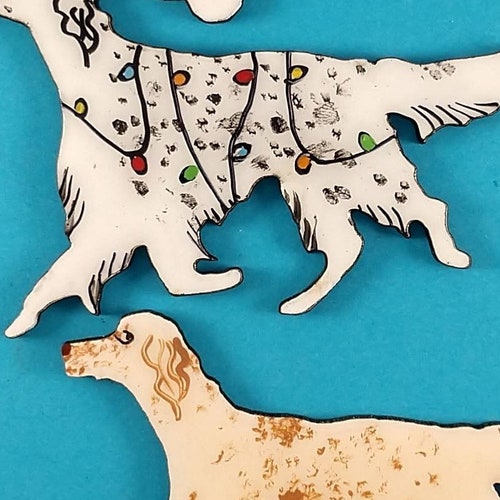 English Setter Gifts Black & White England Setter Llewellyn | Etsy