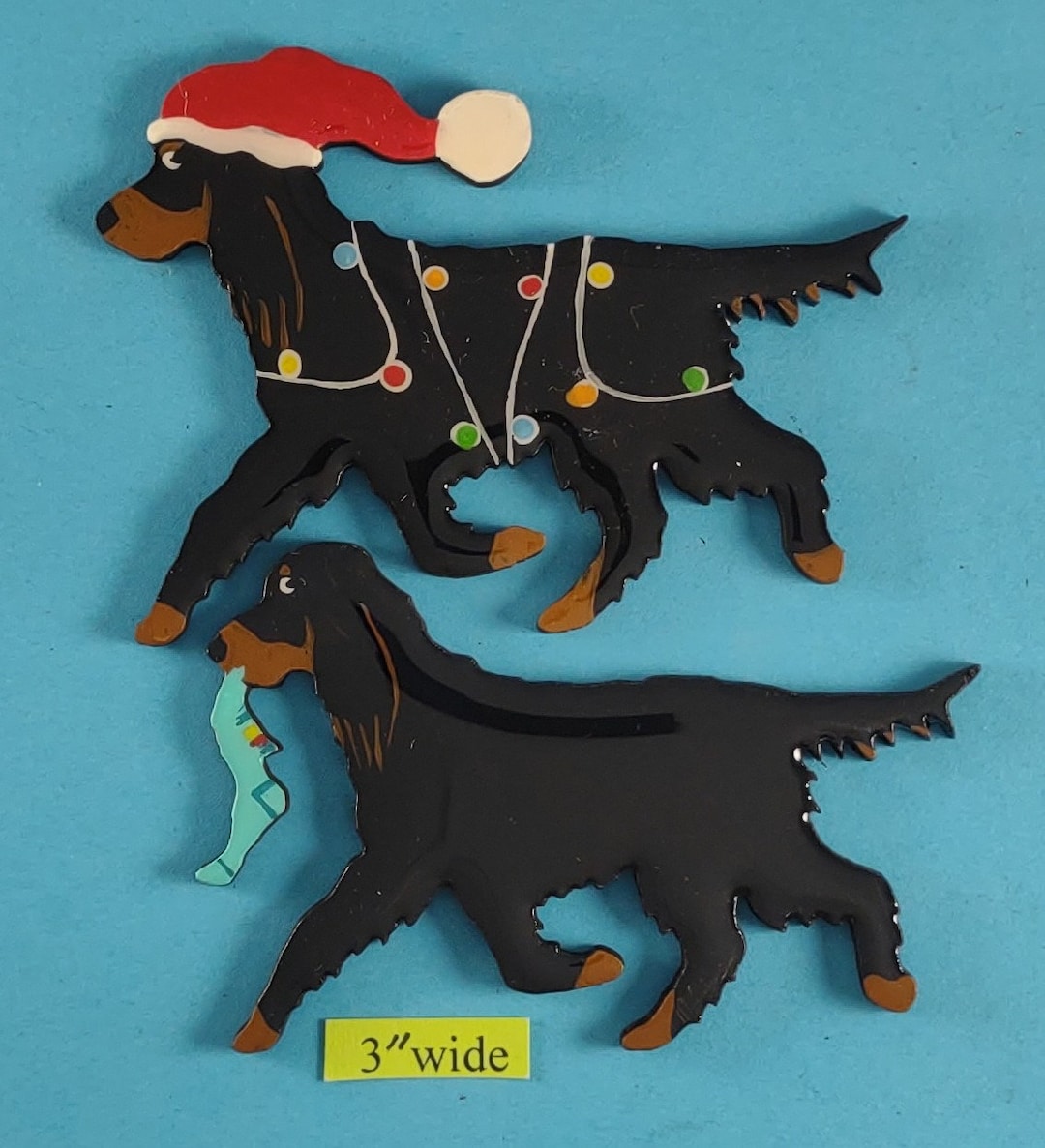Gordon Setter Christmas or Plain Pin, Magnet or Ornament SEE ALL PHOTOS ...