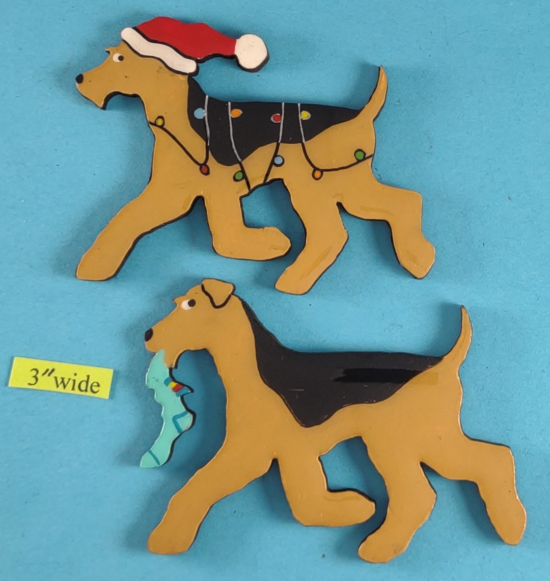 Airedale Terrier Christmas or Plain Pin, Magnet or Ornament SEE ALL ...