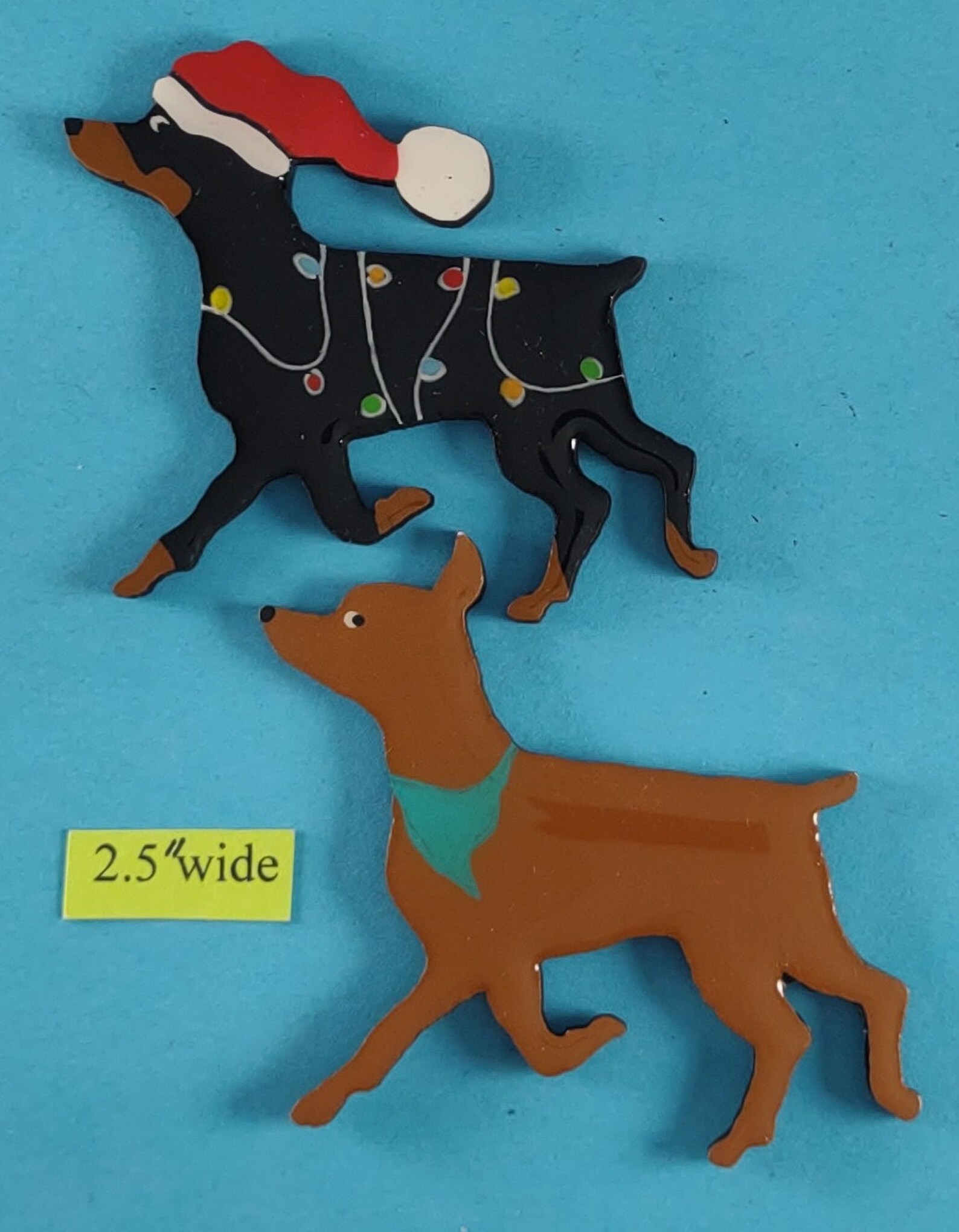 Miniature Pinscher Christmas Pin, Magnet or Ornament SEE ALL PHOTOS for ...