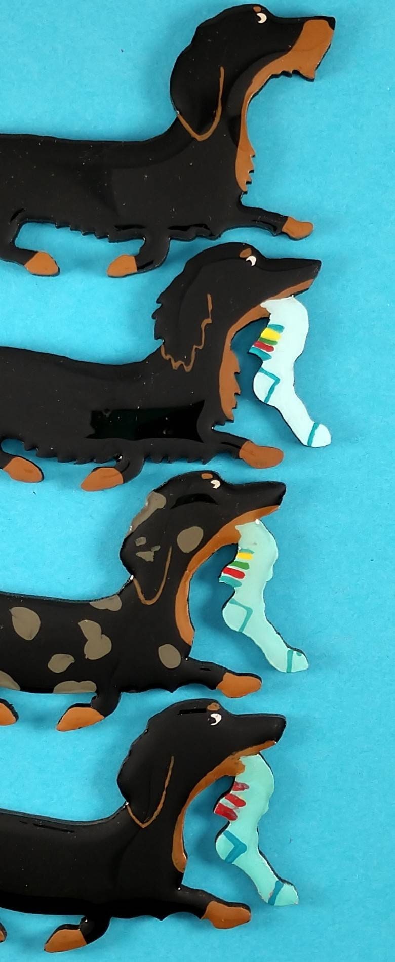 Doxie Black Christmas or Plain Pin, Magnet or Ornament SEE ALL PHOTOS ...