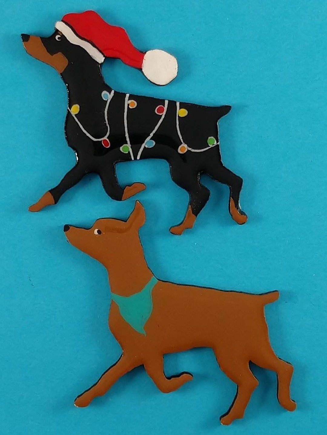 Miniature Pinscher Christmas Pin Magnet or Ornament SEE ALL - Etsy