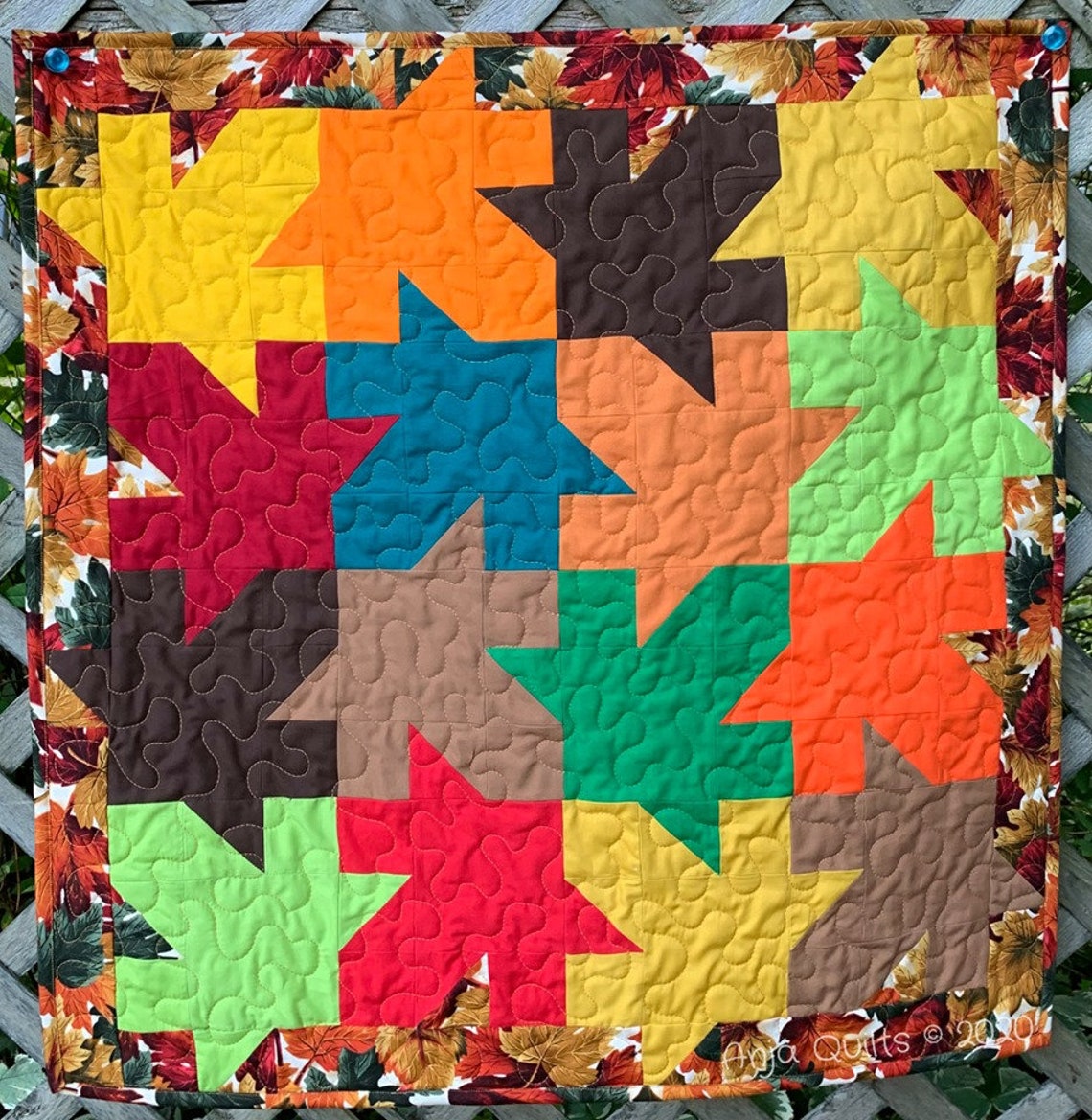 BL155 Interlocking Leaves Quilt Pattern Modern Accuquilt GO Friendly 21 ...