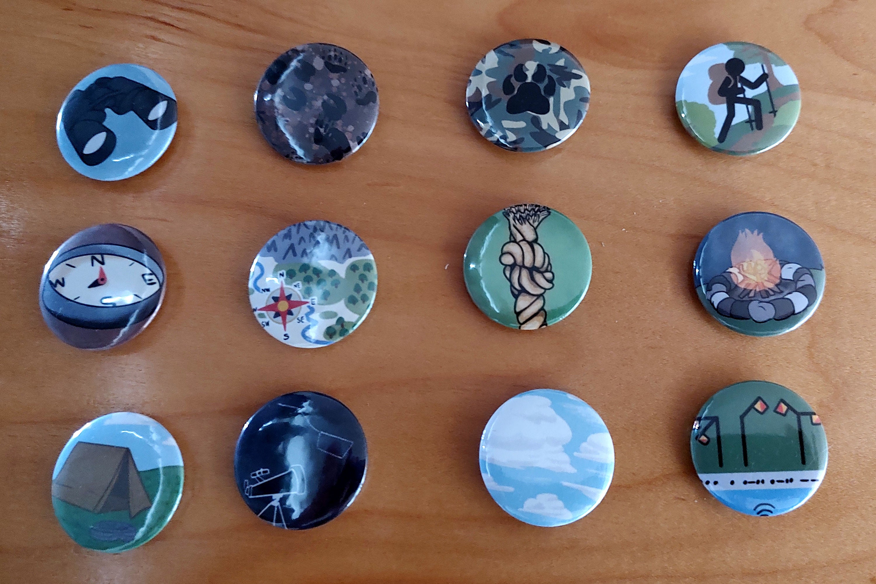 Scouting Button Pins for Scouting for Wild Ones Book book NOT Included ...