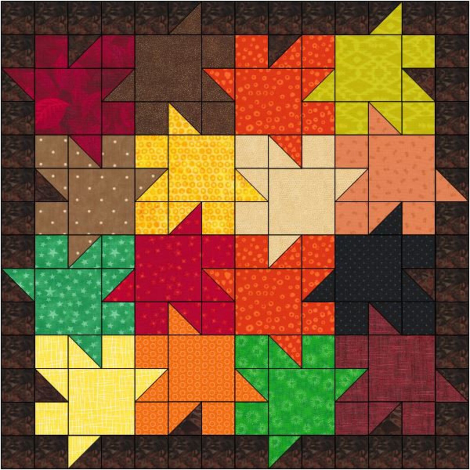 BL155 Interlocking Leaves Quilt Pattern Modern Accuquilt GO Friendly 21 ...