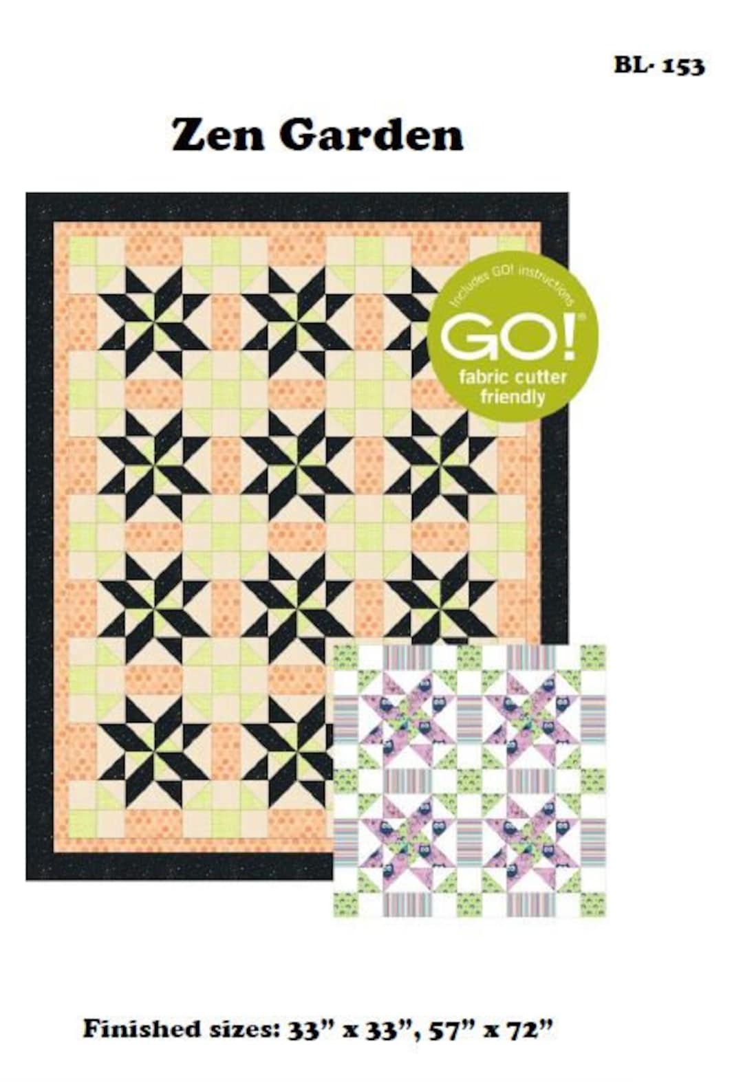 BL153 Zen Garden Quilt Pattern Modern Accuquilt GO Friendly 33” X 33 ...