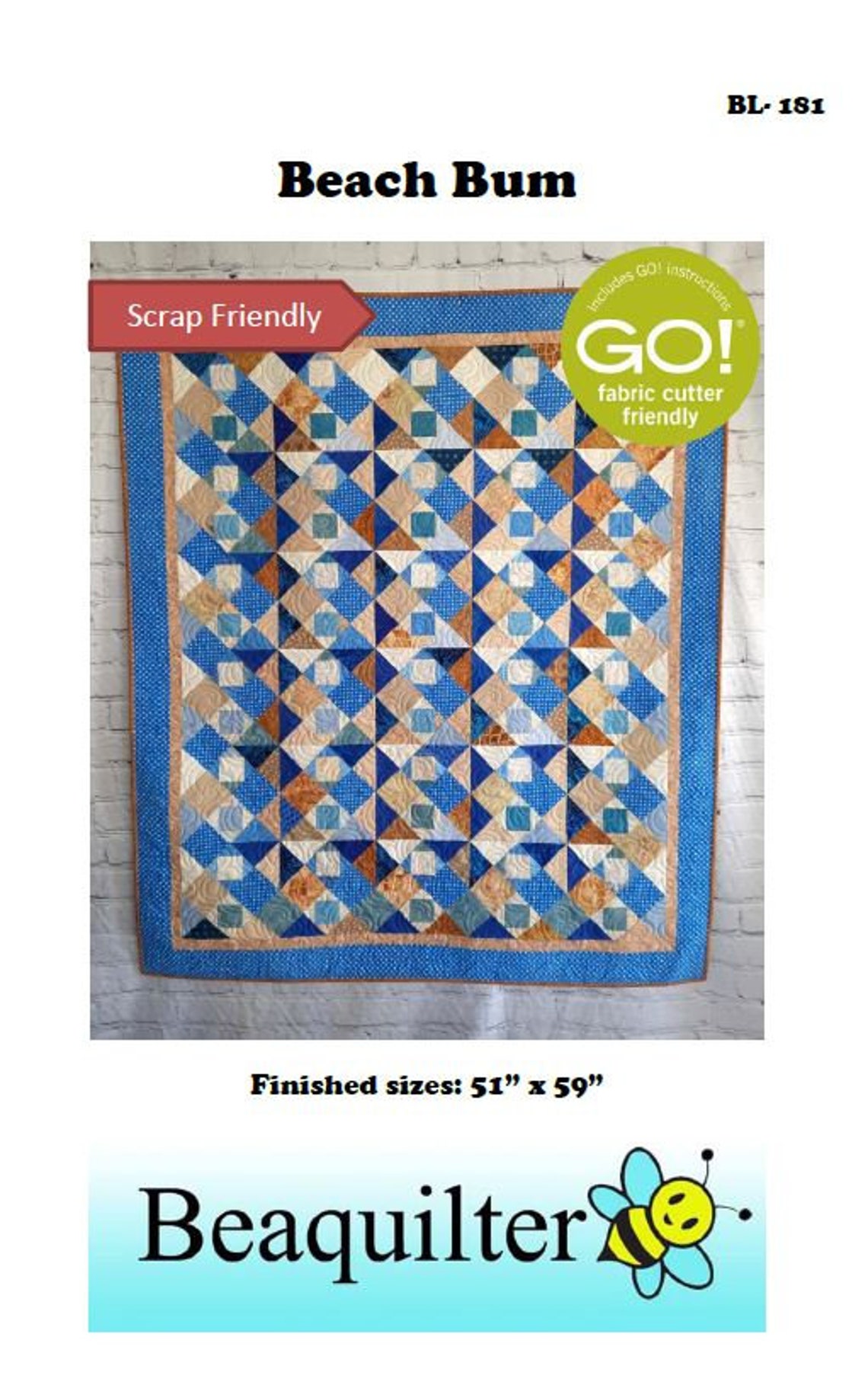 BL181 Beach Bum Quilt Pattern Scrap Friendly and Accuquilt Friendly ...