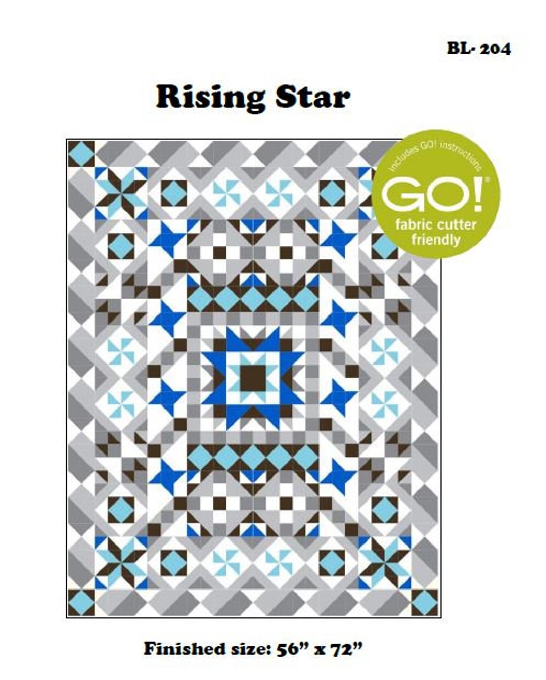 BL204 Rising Star Quilt Pattern Accuquilt Friendly Scrappy Sampler ...