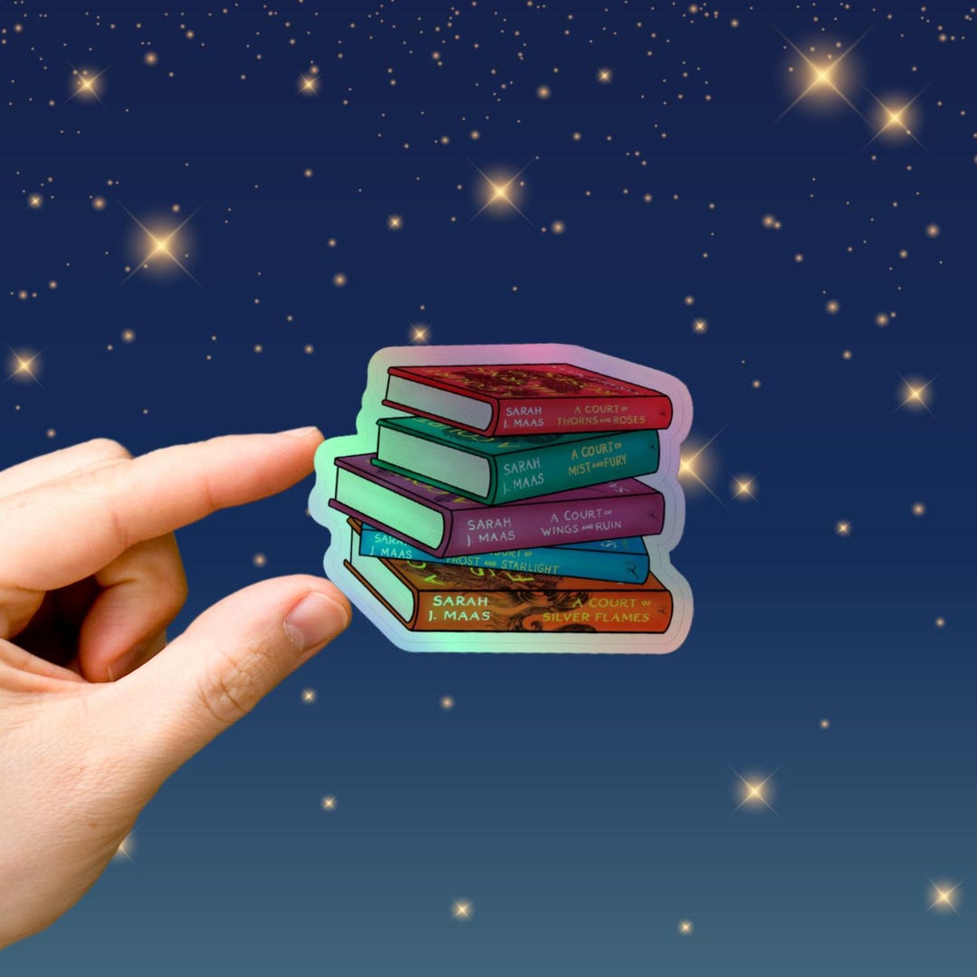 Holographic Sticker ACOTAR Book Stack - Bookish Sticker - Book Lover ...