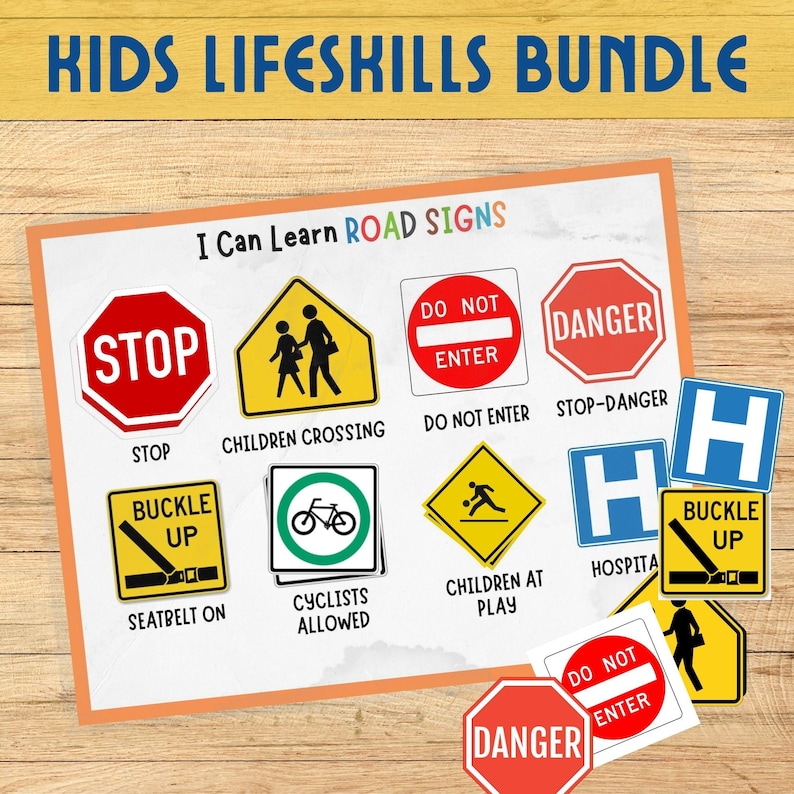 Life Skills for Kids Printable Bundle Learn to Tell Time Phone Number ...