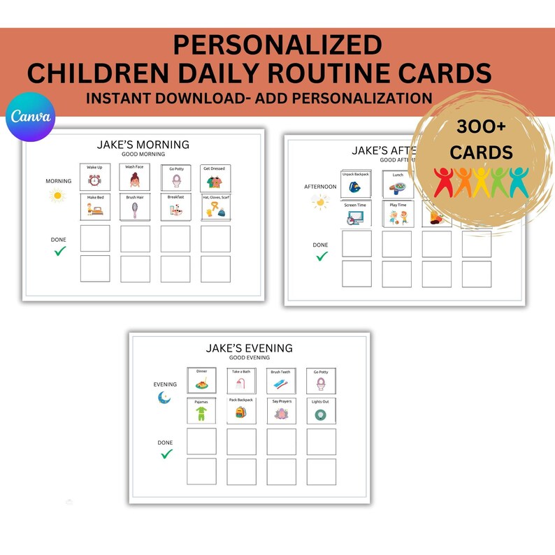300+ Daily Routine Cards With Charts Autism Visual Aid ABA Therapy 2024 ...