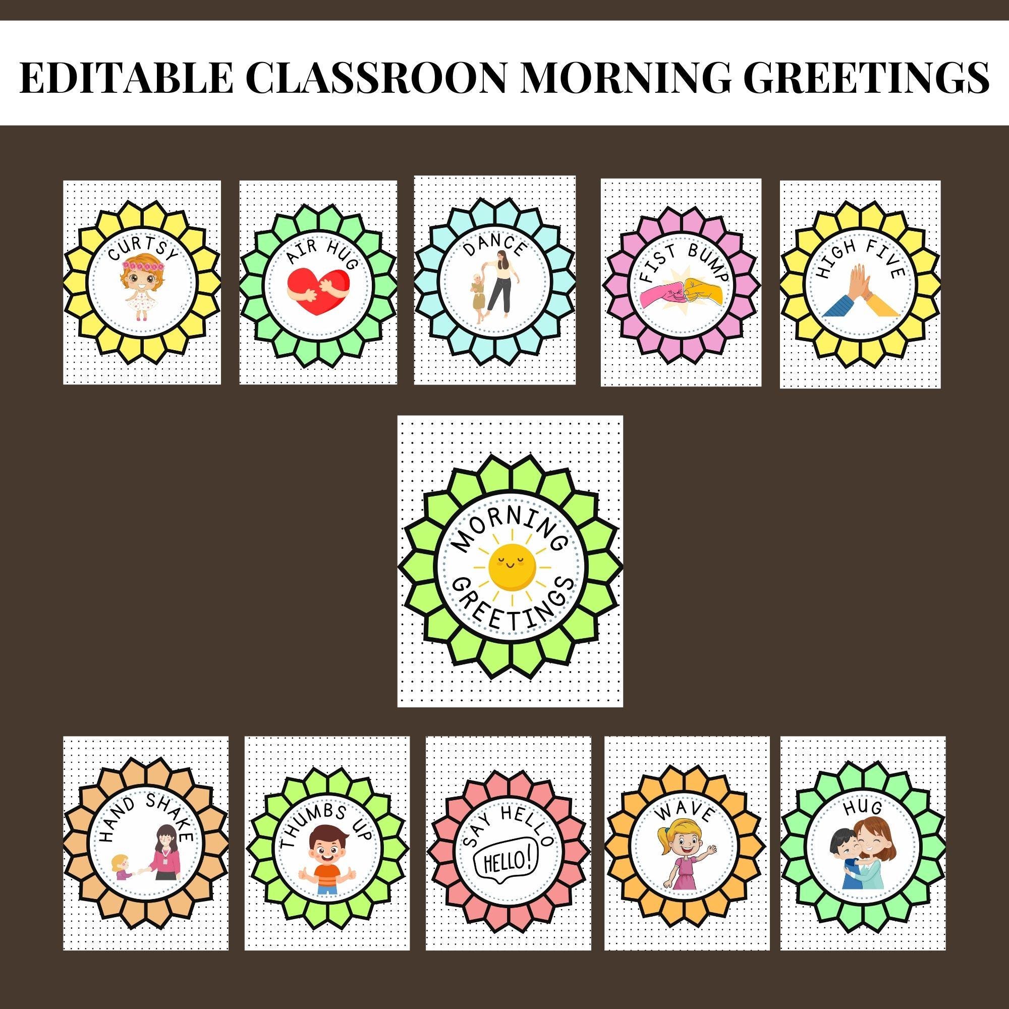 Classroom Morning Greeting Display Pack Morning Greeting for Students ...