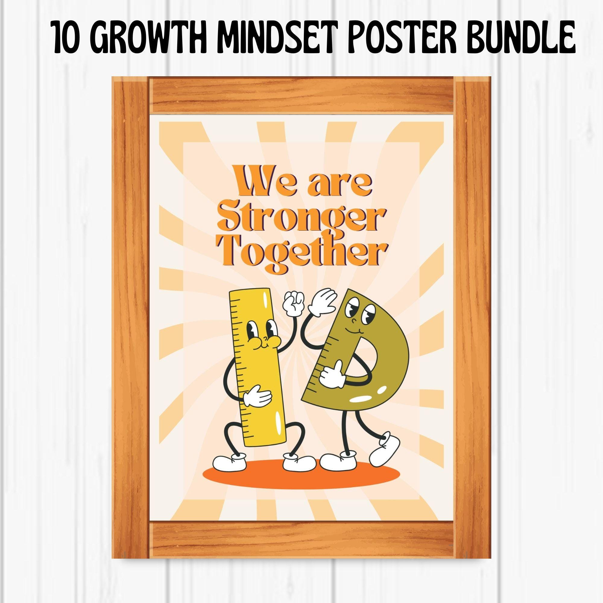 Retro Motivational Posters Groovy Classroom Decor Growth Mindset ...