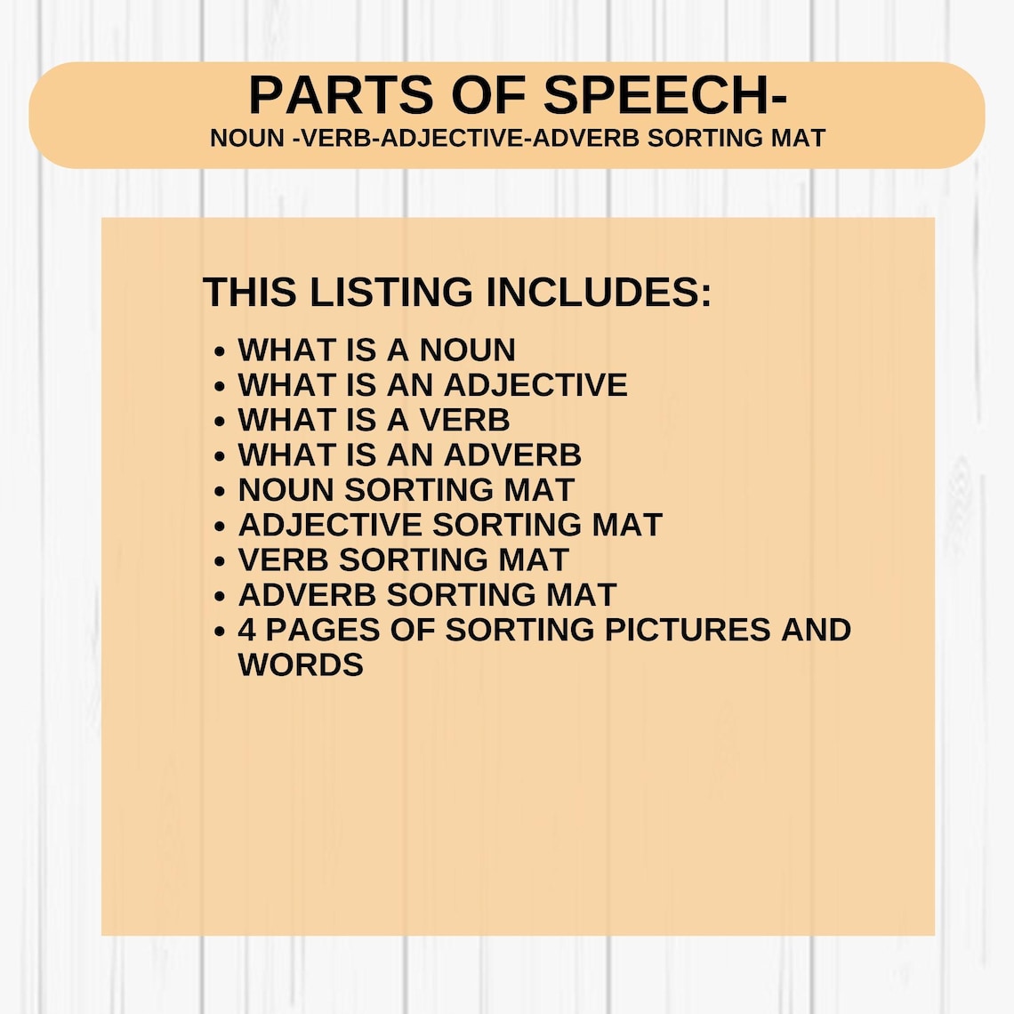 Parts of Speech Activity Printable Grammar Game Kids Language Arts ...