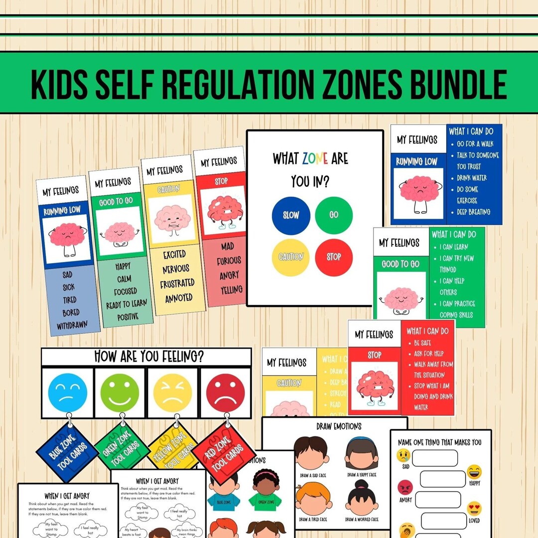 Self-regulation Zones BUNDLE Calming Corner Tools Emotional Regulation ...