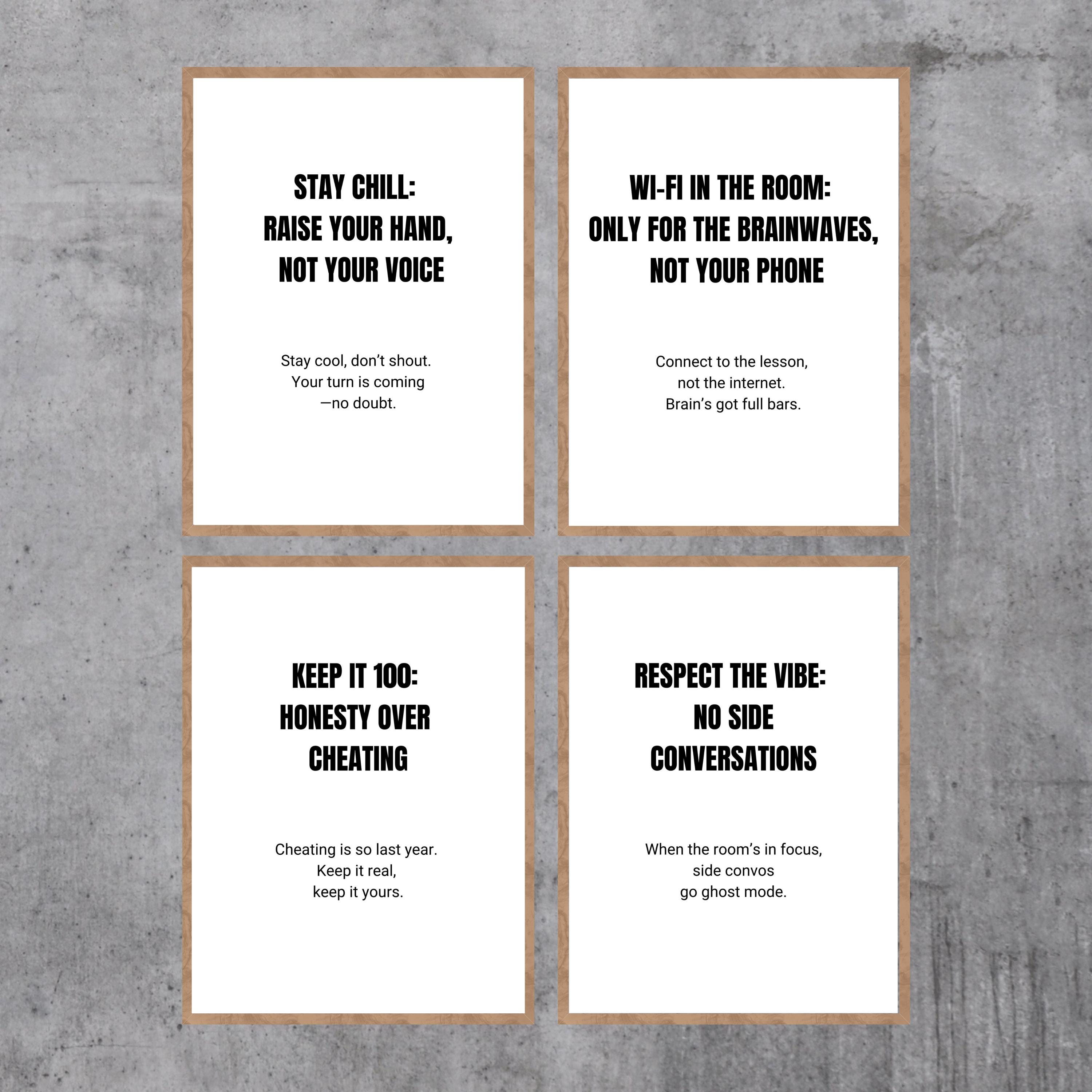 Funny Classroom Rules Printable Classroom Decor Black and White School ...