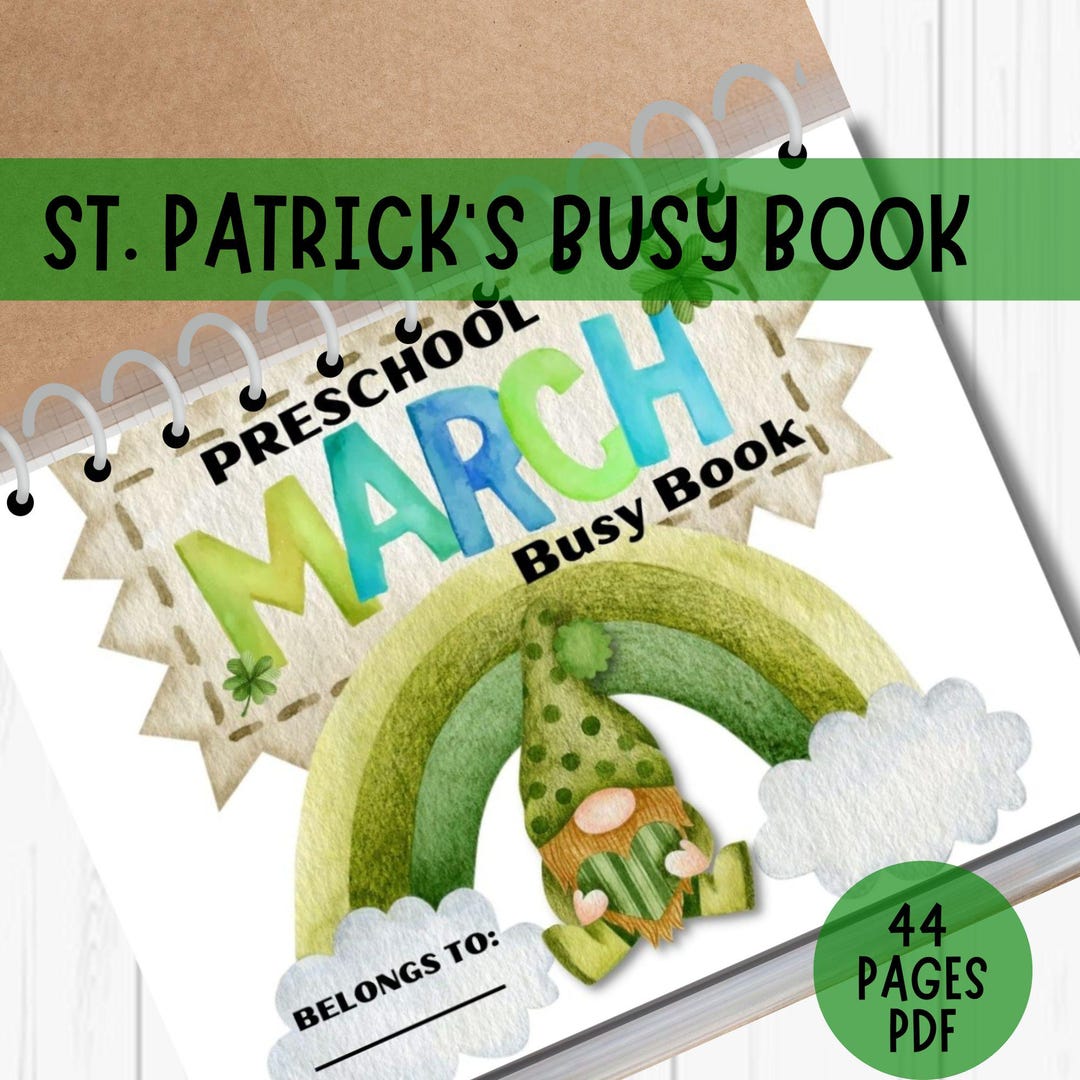 St Patricks Day Busy Book Printable Toddler Learning Binder Preschool ...