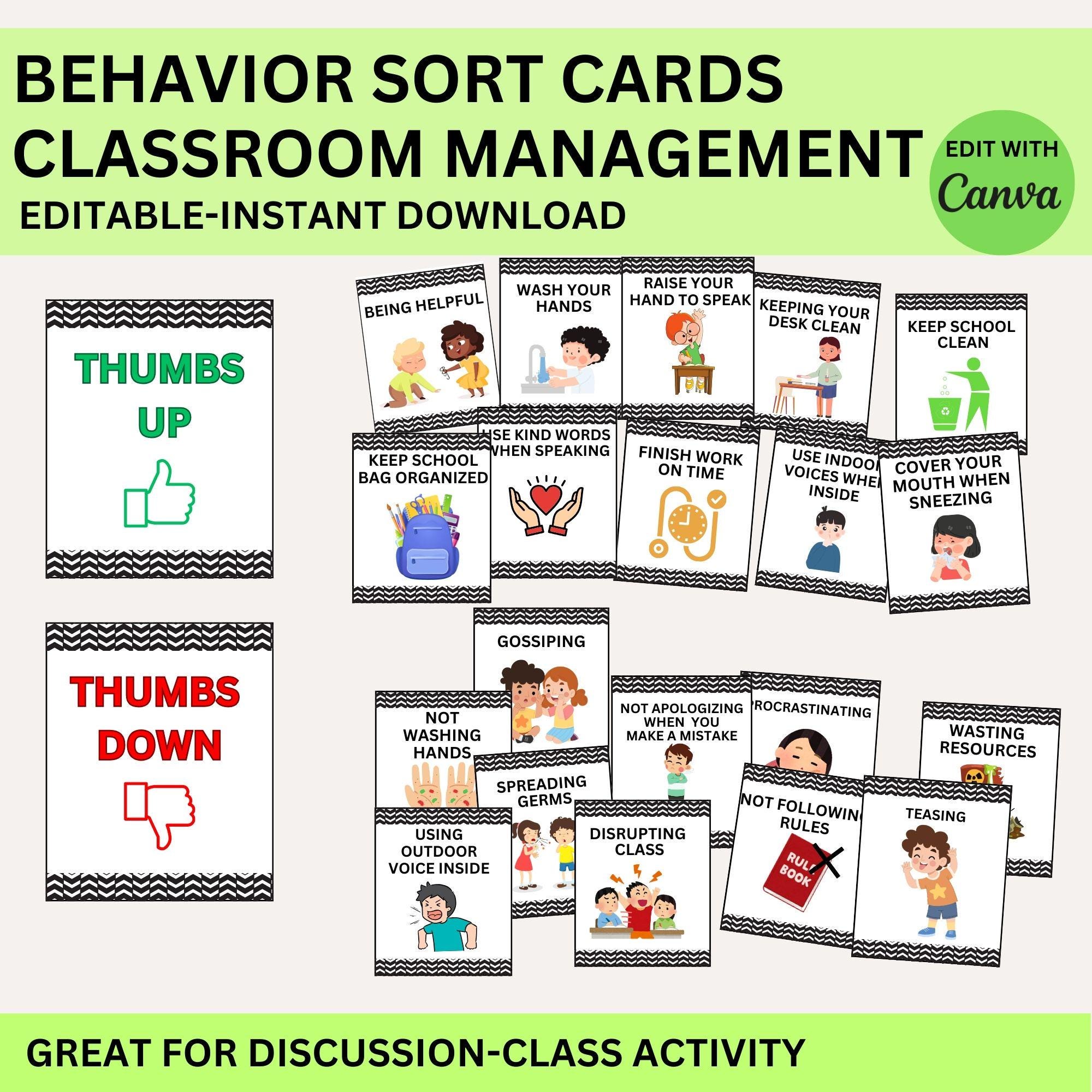 Behavior Sort Good and Bad Choices Positive and Negative Behavior ...