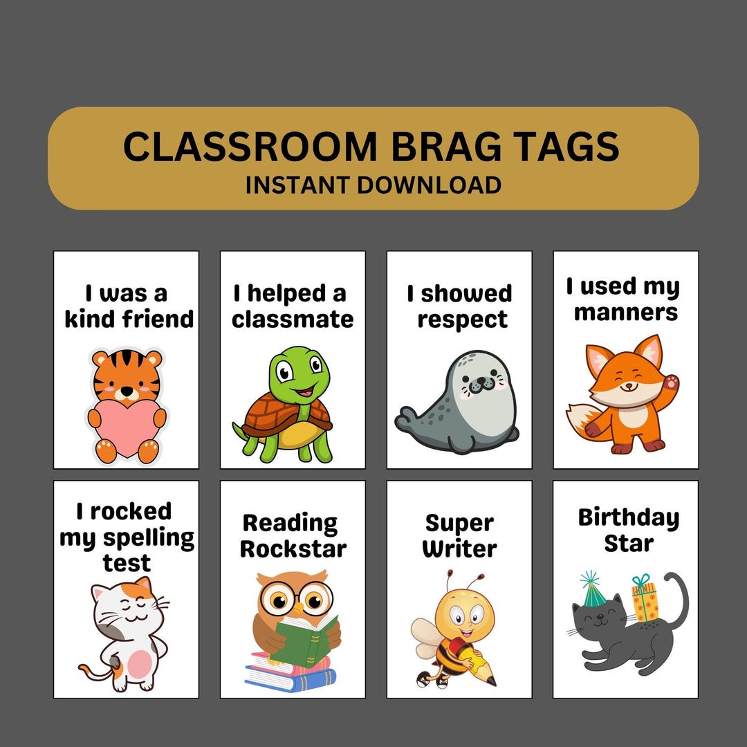 Brag Tags Brave Tags Motivation Classroom Management Goal-setting ...