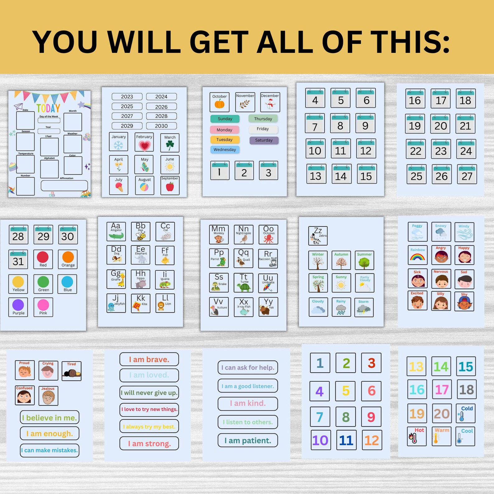 Daily Morning Board Circle Time Calendar Homeschool Printable Resource ...