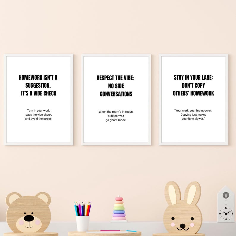 Funny Classroom Rules Printable Classroom Decor Black and White School ...