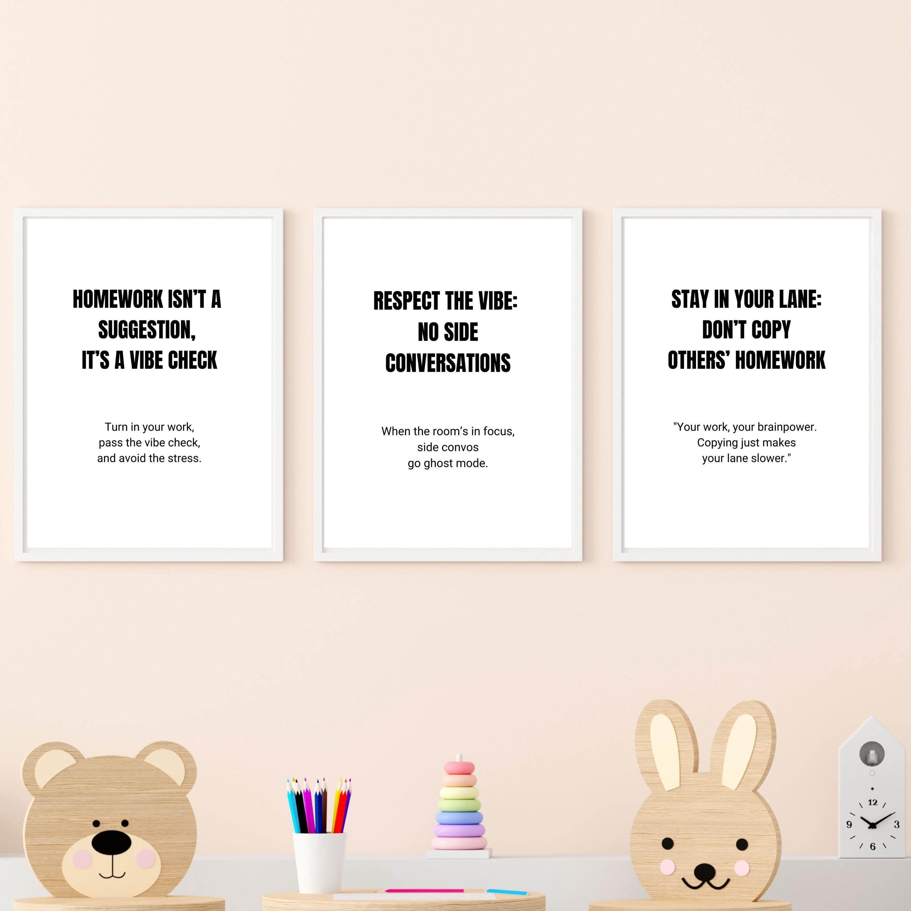 Funny Classroom Rules Printable Classroom Decor Black and White School ...