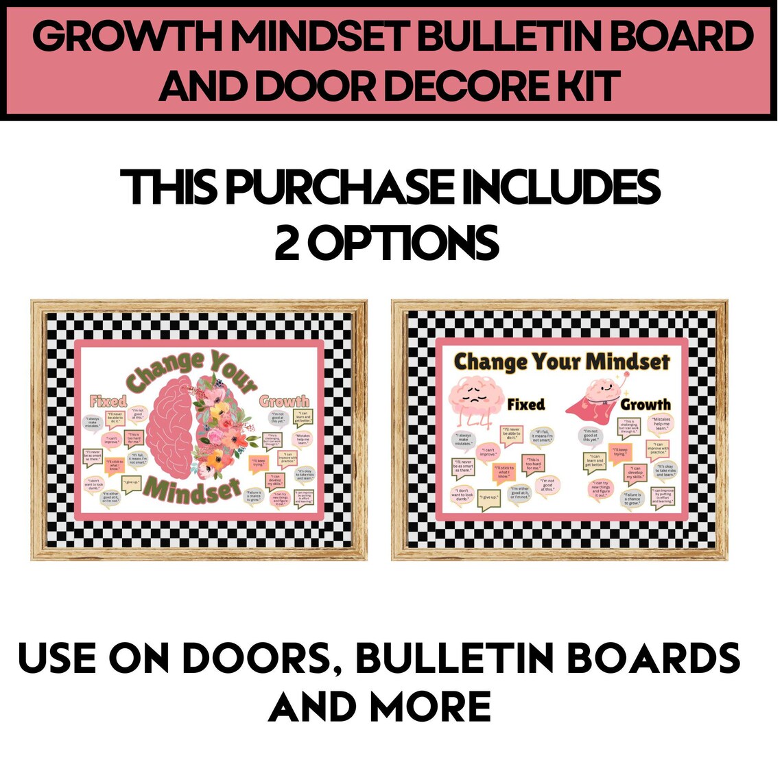 Change Your Mindset Bulletin Board Growth Mindset Pastel Classroom ...